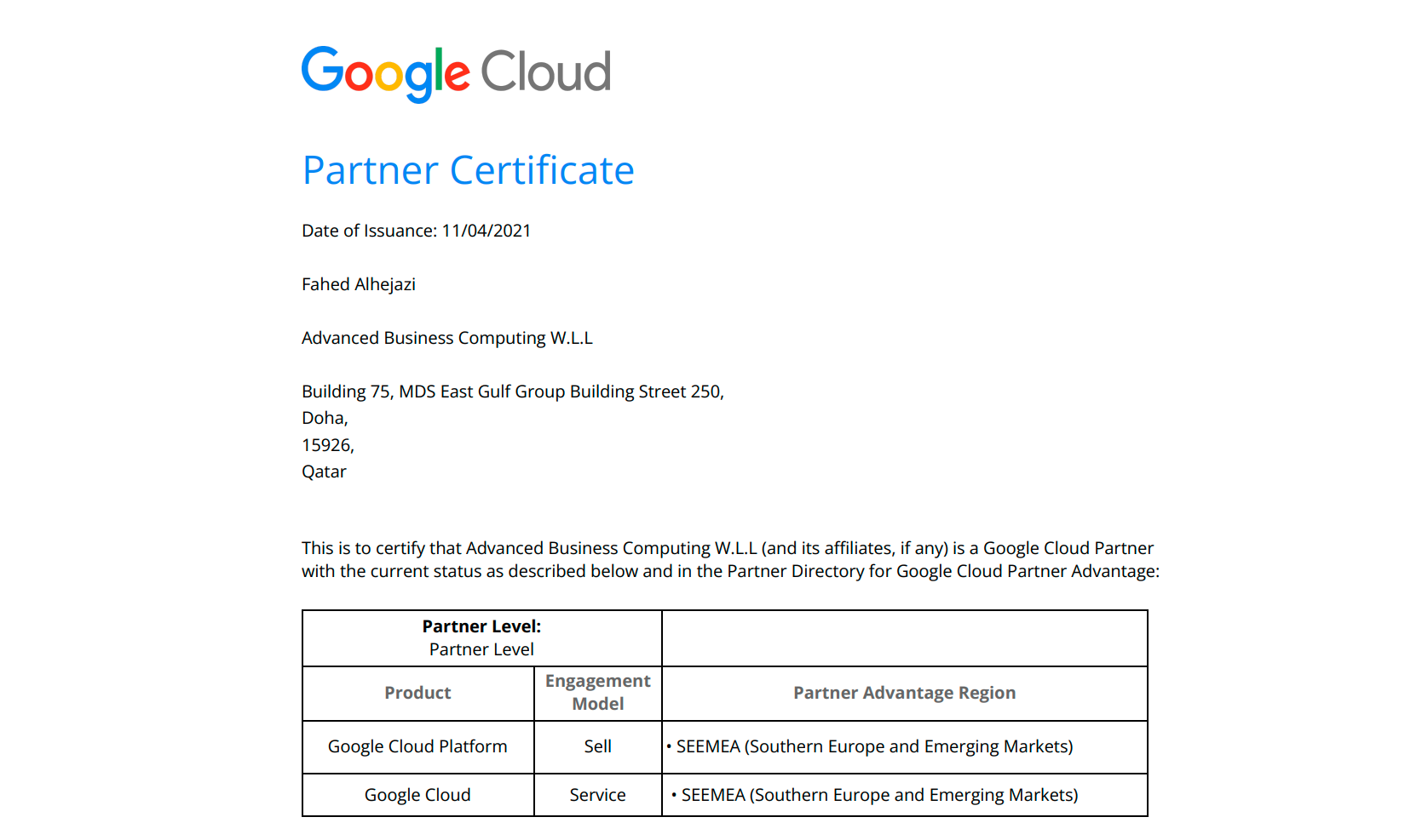 Advanced Business Computing Qatar wins Dell and Google Cloud Partner ...
